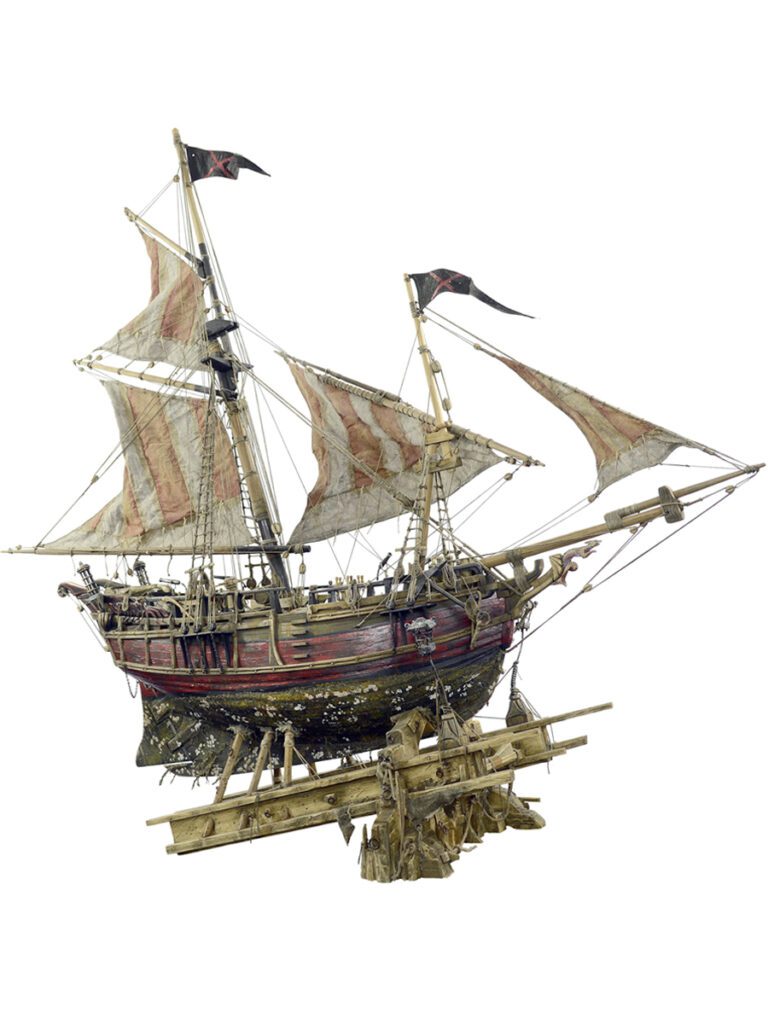 Regatta Racing Yacht Sculpture Wooden Ship | Red Fox